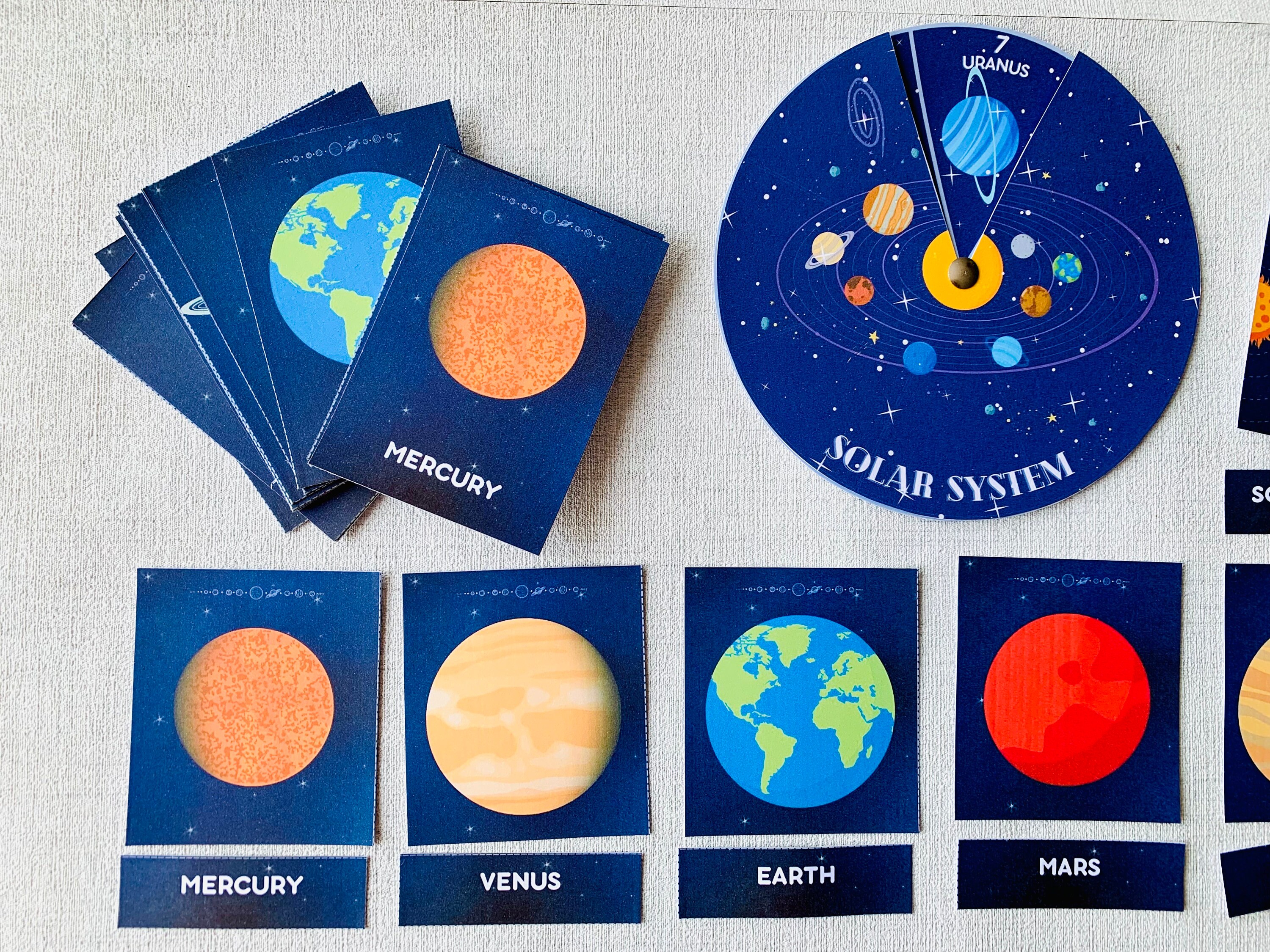 Solar System Flash Cards Outer Space Busy Book Pages Astronomy Learning ...