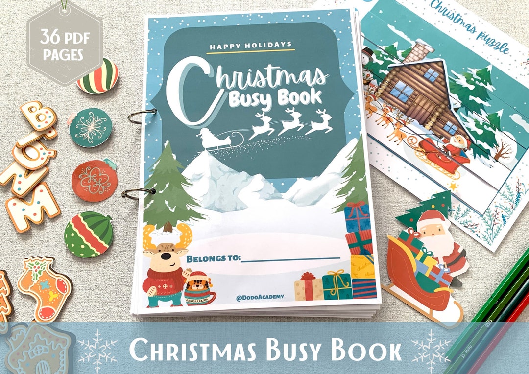 Christmas Busy Book Printable Toddler Christmas Activity Homeschool ...
