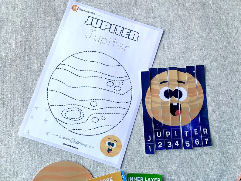 Jupiter Activity Pack Solar System Busy Book Pages Outer Space Learning ...
