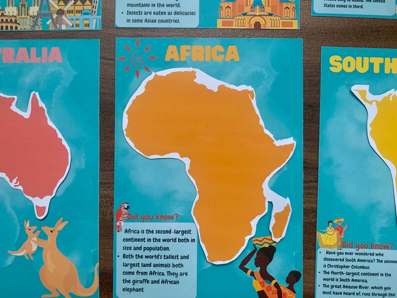 World Geography Map & Flashcards: Montessori Homeschool Printable (PDF ...