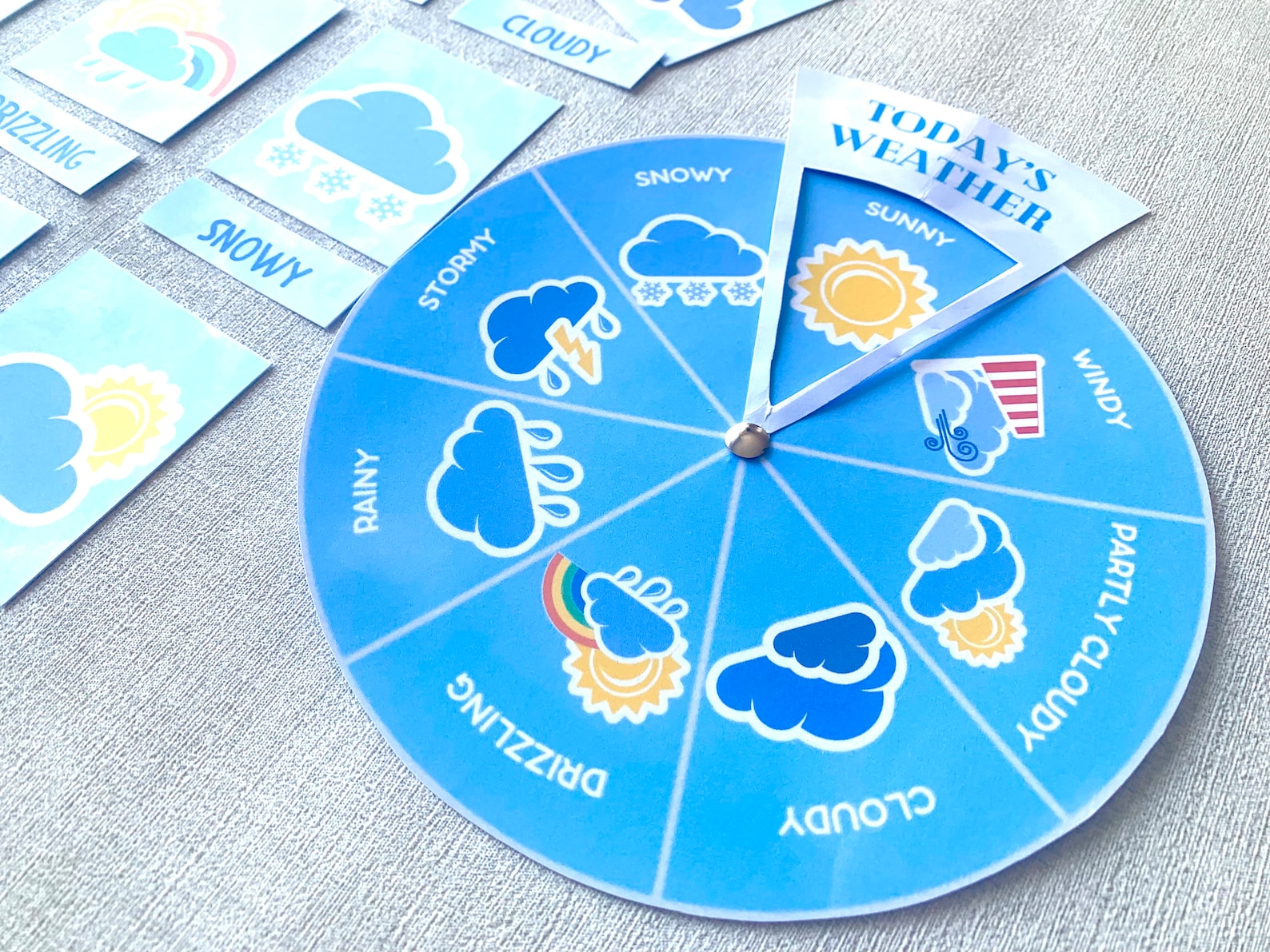 Weather Station Weather Chart Learning Binder Weather Wheel Flash Cards ...