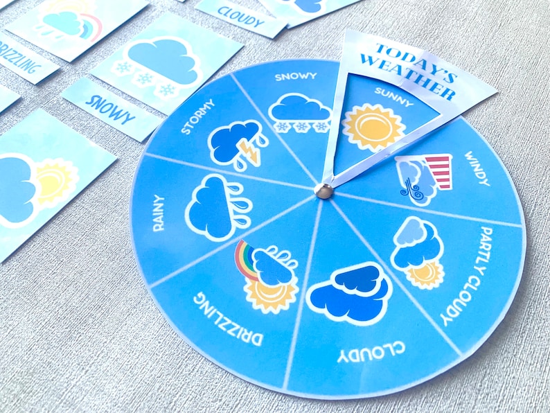 Weather Station Weather Chart Learning Binder Weather Wheel Flash Cards ...