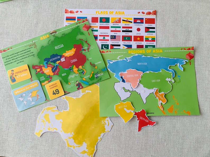 Continents of the World Busy Book: Montessori Geography (PDF) - Etsy