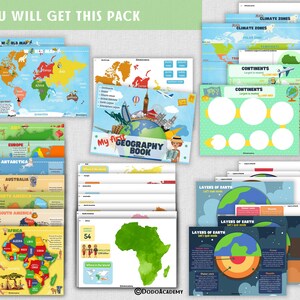 Geography Busy Book: Continents, Oceans, and Animal Habitats (printable ...