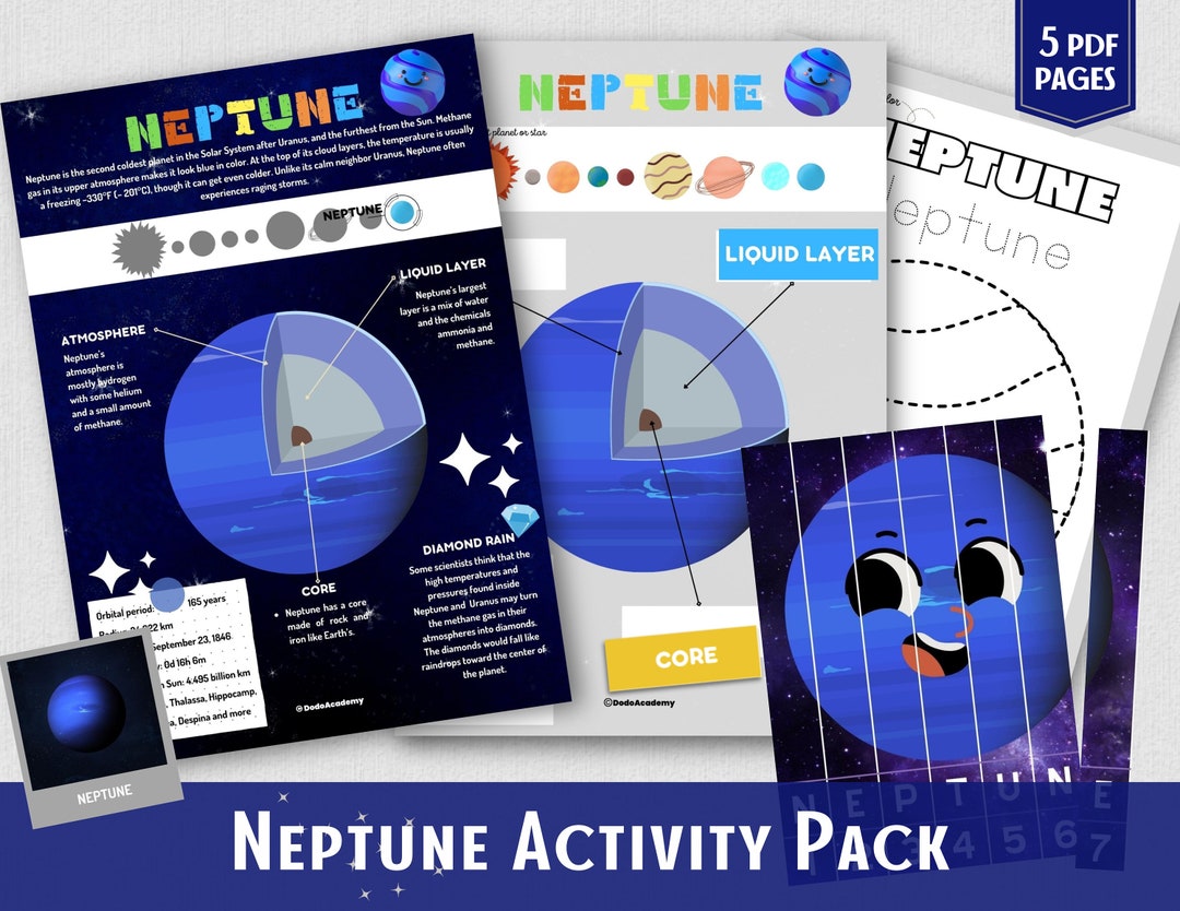 Neptune Activity Pack Solar System Busy Book Pages Outer Space Learning ...