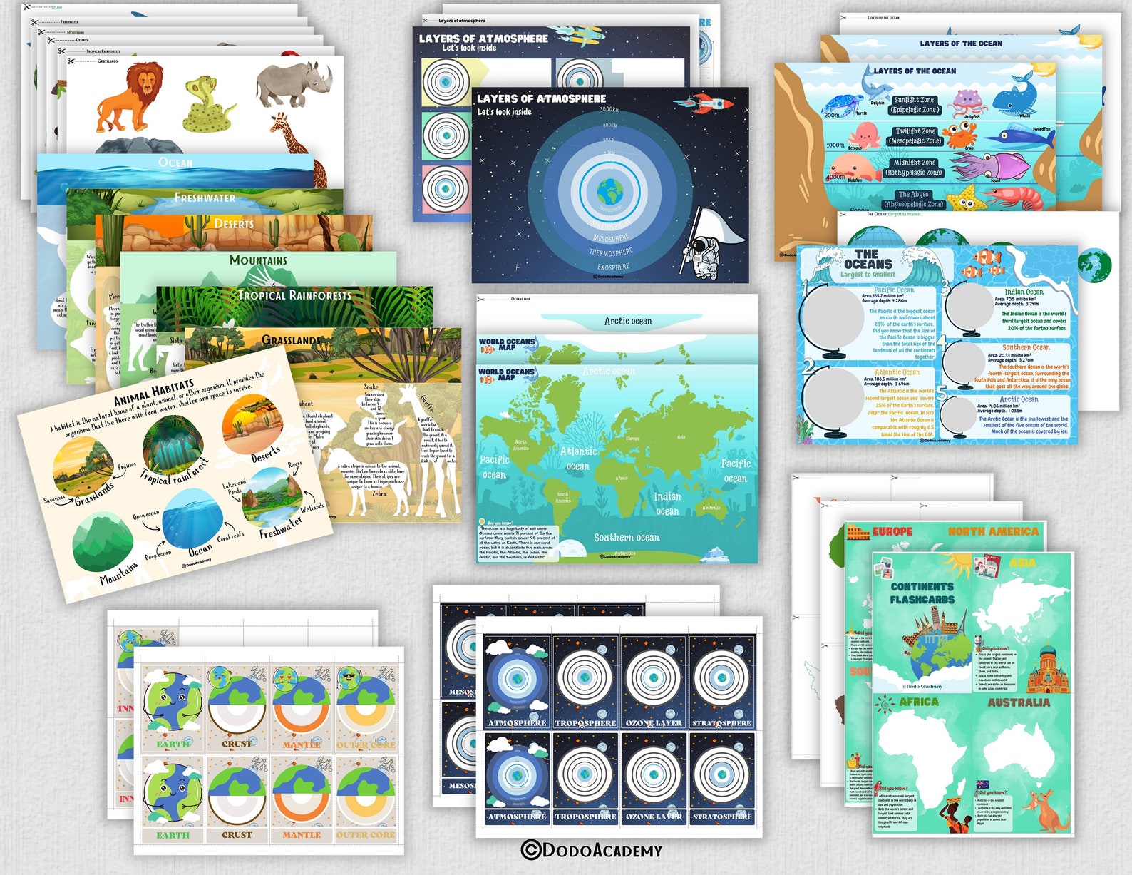 Geography Busy Book: Continents, Oceans, and Animal Habitats (printable ...
