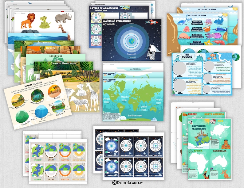 Geography Busy Book: Continents, Oceans, and Animal Habitats (printable ...