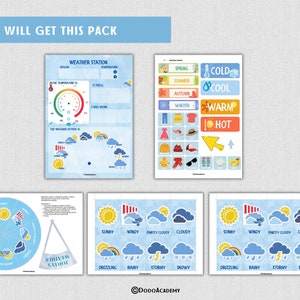 Weather Station Weather Chart Learning Binder Weather Wheel Flash Cards ...
