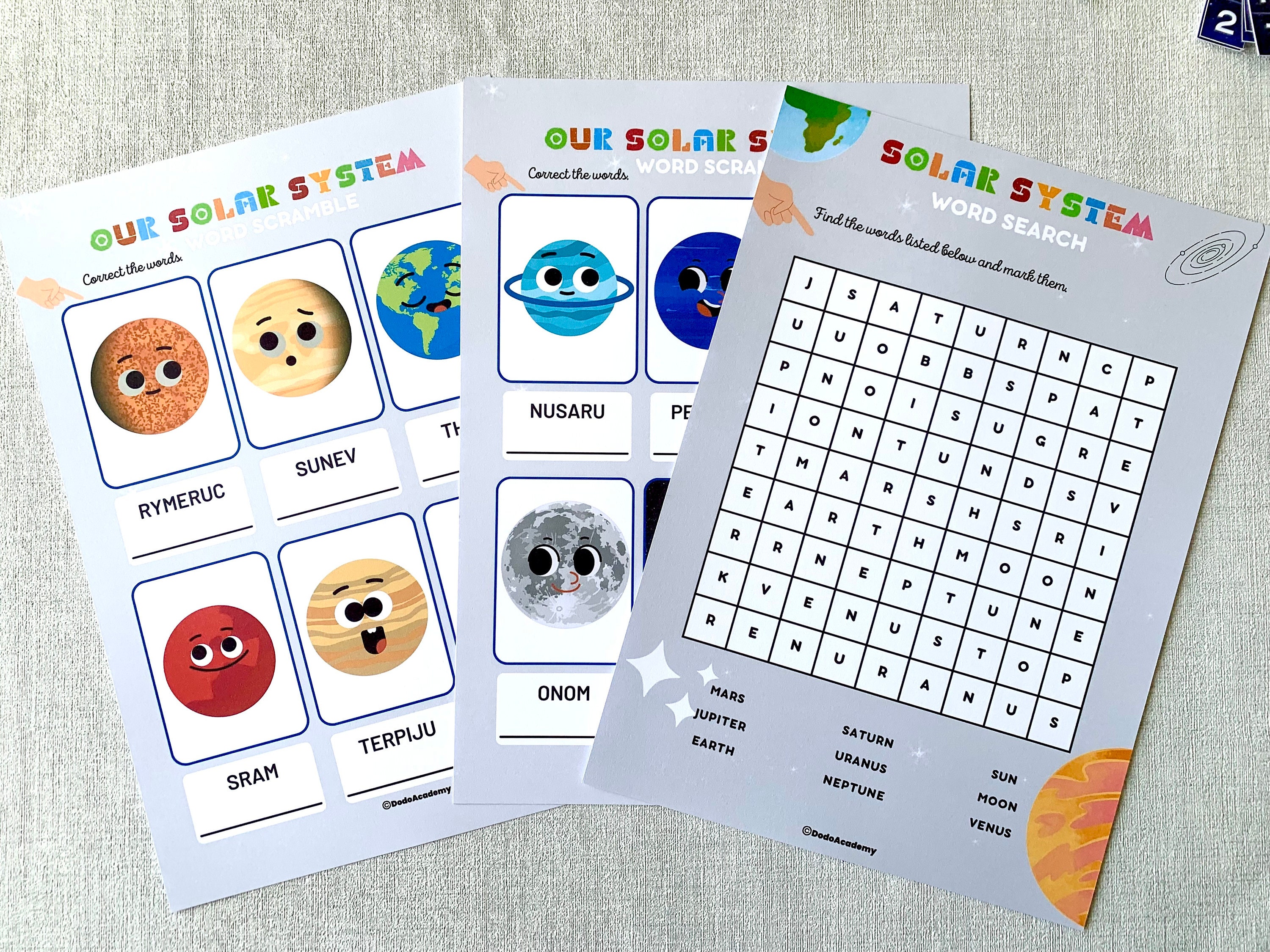 Solar System Flash Cards Outer Space Busy Book Pages Astronomy Learning ...