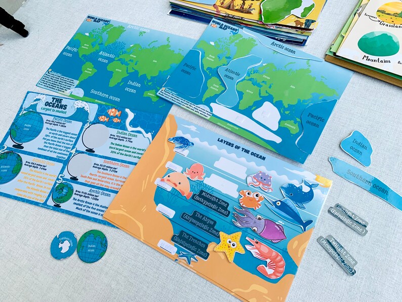 Geography Busy Book Continents & Oceans Printable Activity and - Etsy