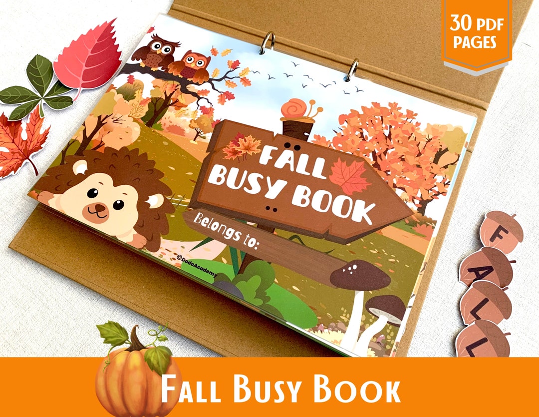 Fall Busy Book Printable Quiet Book Autumn Toddler Busy Book Homeschool ...