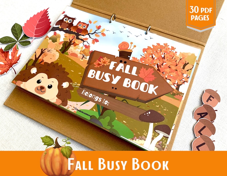 Fall Busy Book Printable Quiet Book Autumn Toddler Busy Book - Etsy