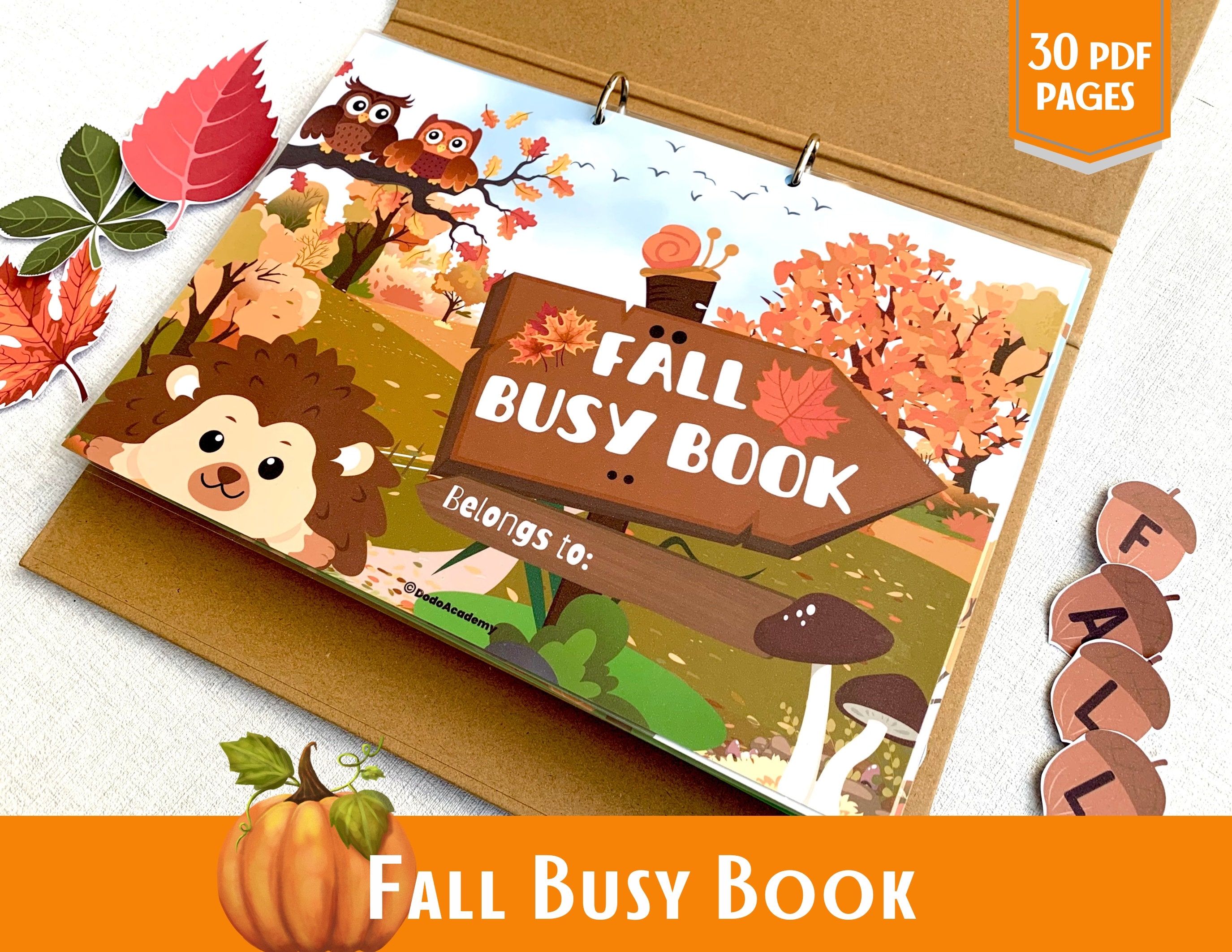 Fall Busy Book Printable Quiet Book Autumn Toddler Busy Book - Etsy