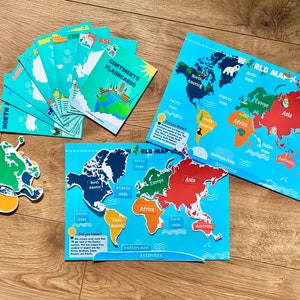 Continents & Oceans Printable Activity and Flashcards Pack World ...