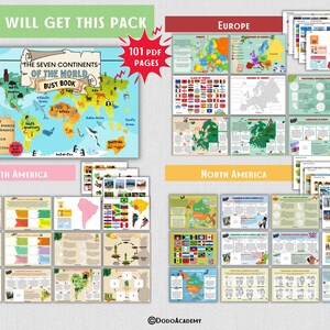 Continents of the World Busy Book: Montessori Geography (PDF) - Etsy