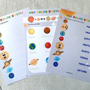 Solar System Flash Cards Outer Space Busy Book Pages Astronomy Learning ...