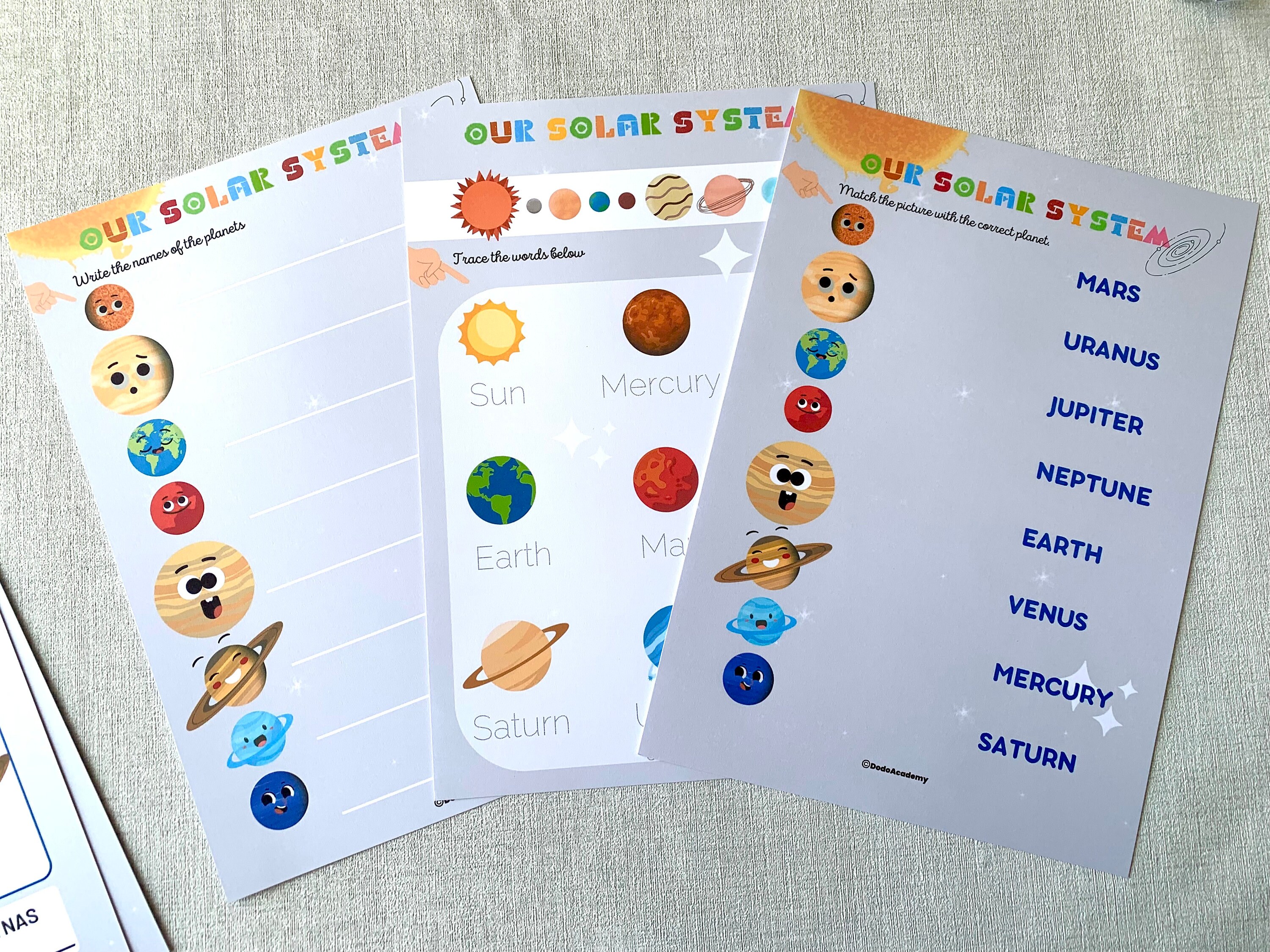 Solar System Flash Cards Outer Space Busy Book Pages Astronomy - Etsy