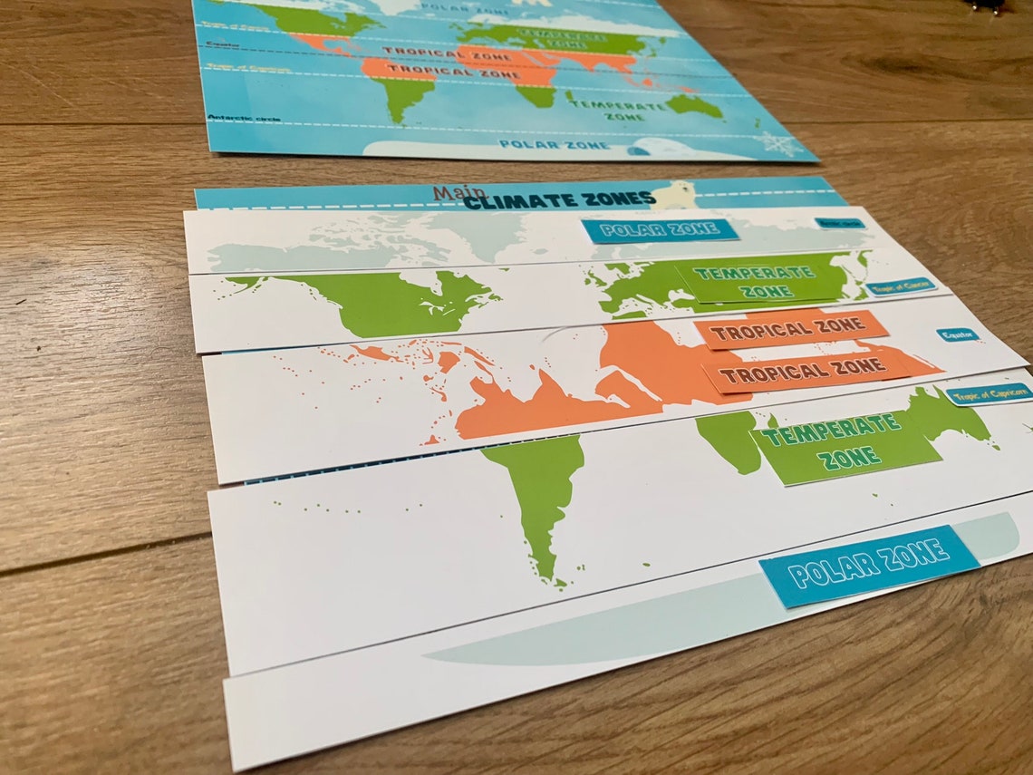 Main Climate Zones Printable Activity Pack World Geography | Etsy
