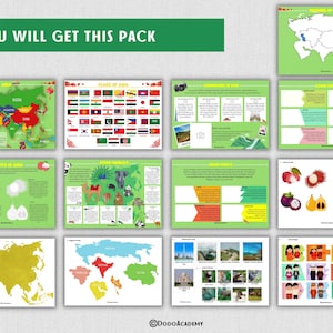 Asia Continents & Oceans Printable Activity Pack World Geography ...