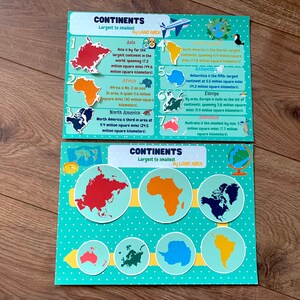 Continents Printable Activity Pack World Geography Busy Book Map ...