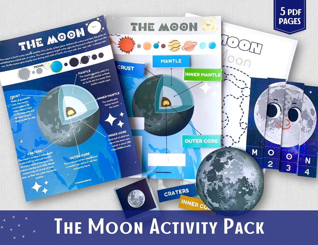 Moon Activity Pack: Solar System Learning Binder (PDF) - Etsy