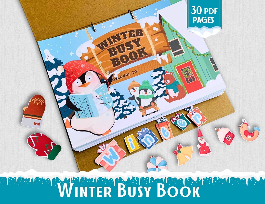 Winter Busy Book Printable Preschool Learning Binder Homeschool ...
