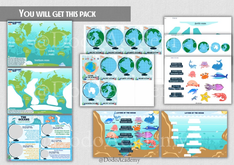 Ocean Learning Pack Layers of the Ocean Activity Preschool - Etsy