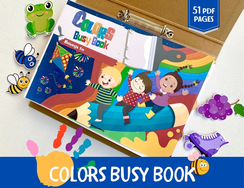 Color Sorting Busy Book: Montessori Learning Binder (PDF) - Etsy