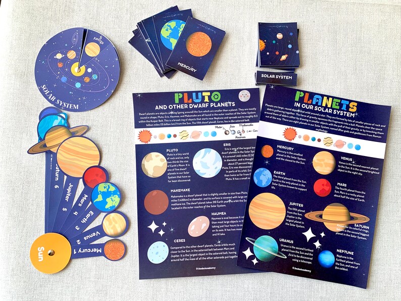 Solar System Flash Cards Outer Space Busy Book Pages Astronomy - Etsy