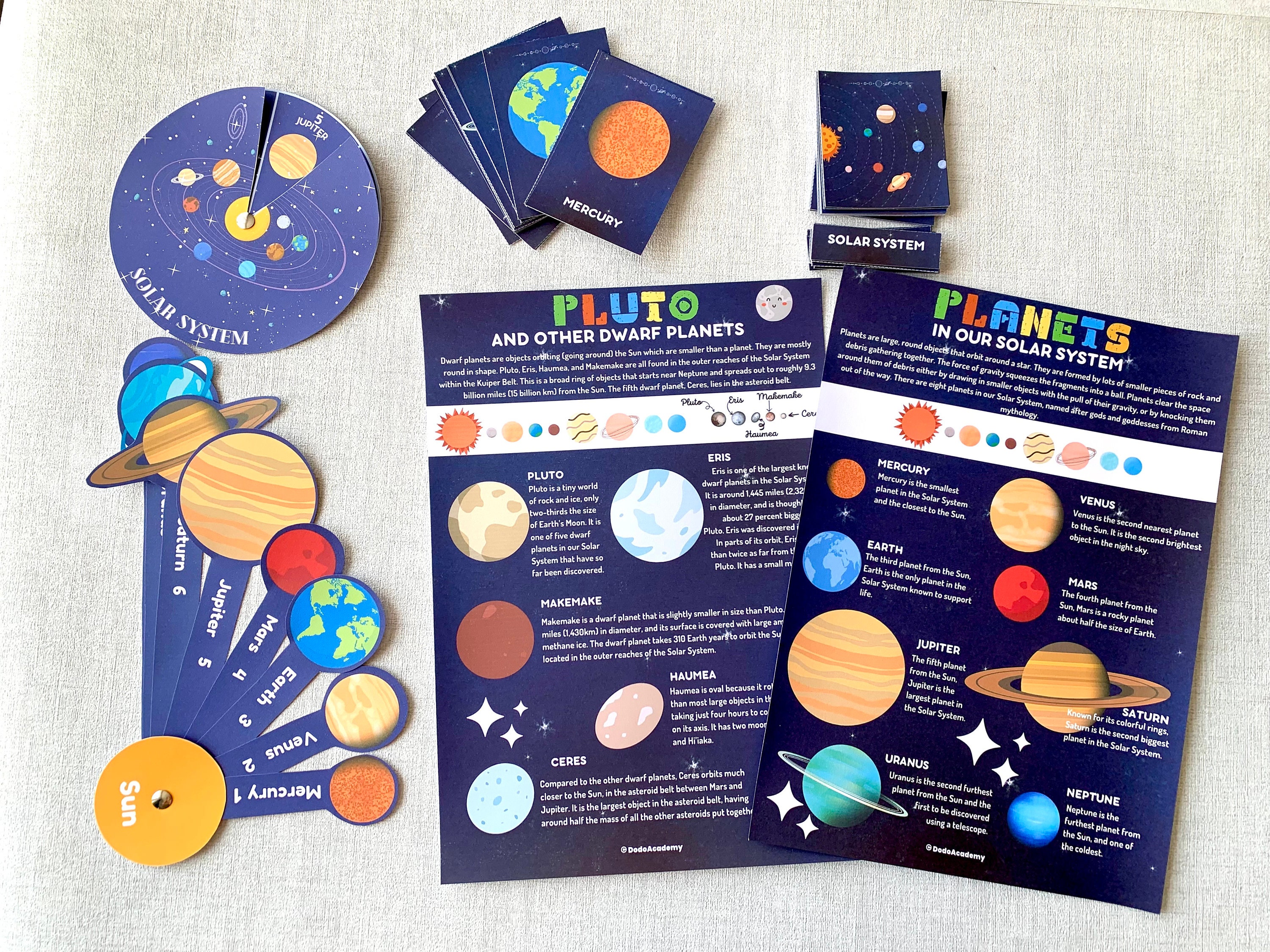 Solar System Flash Cards Outer Space Busy Book Pages Astronomy Learning ...