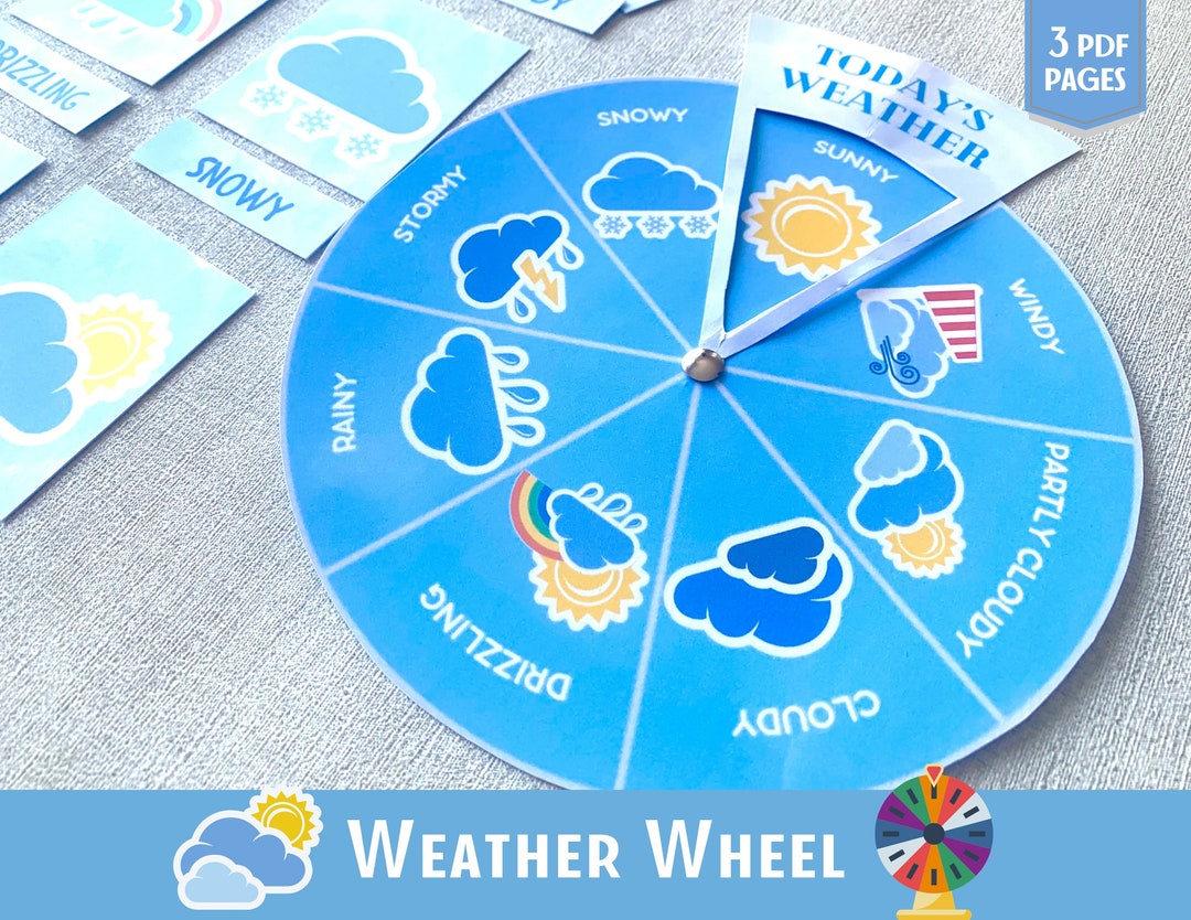 Weather Wheel Weather Flashcards Learning Binder Preschool Worksheets ...