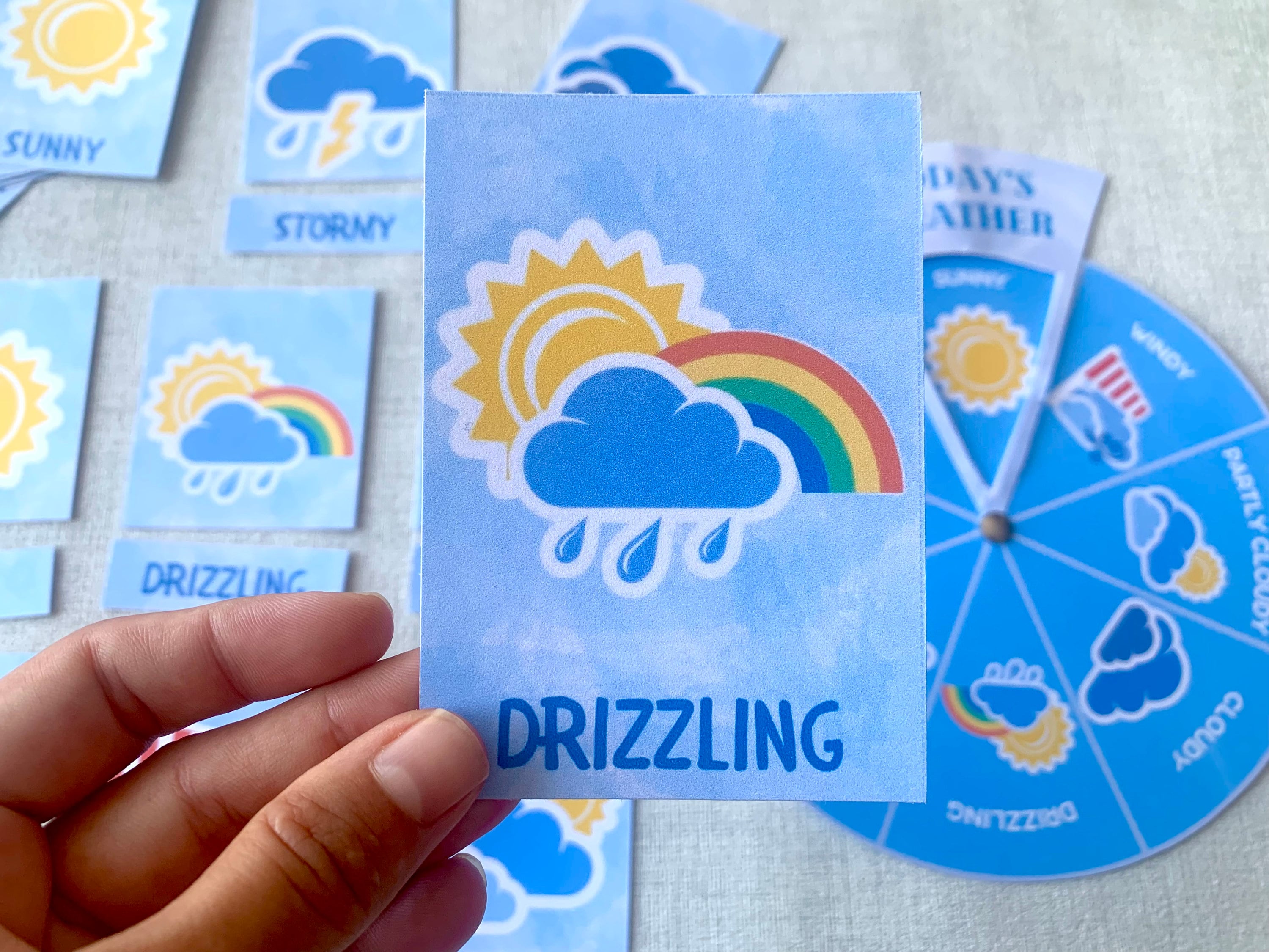 Weather Station Weather Chart Learning Binder Weather Wheel Flash Cards ...