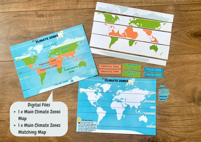 Main Climate Zones Printable Activity Pack World Geography Map ...