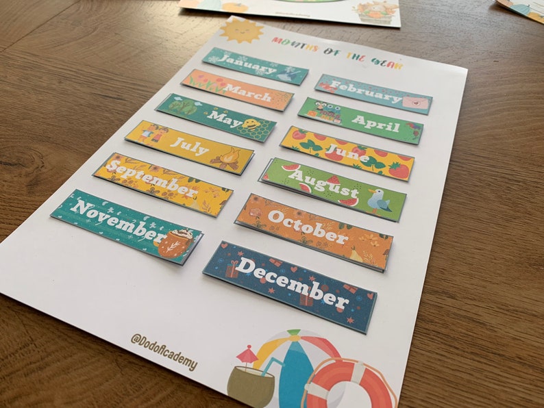 Months and Seasons Wheel Printable Activities Toddler Matching - Etsy ...