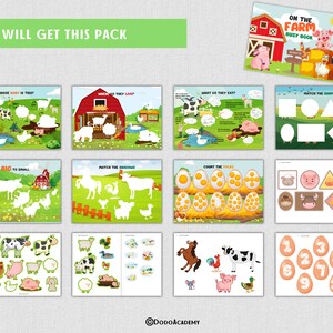On the Farm Busy Book Animal Matching Activity Printable Toddler Quiet ...