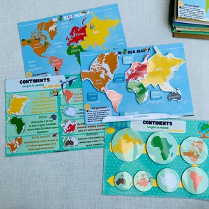 Geography Busy Book: Continents, Oceans, and Animal Habitats (printable ...