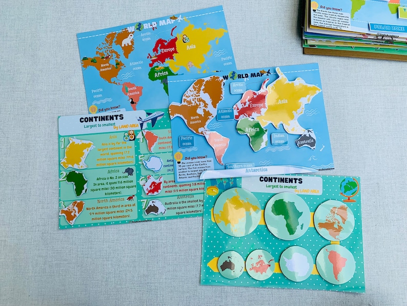 Geography Busy Book Continents & Oceans Printable Activity and - Etsy