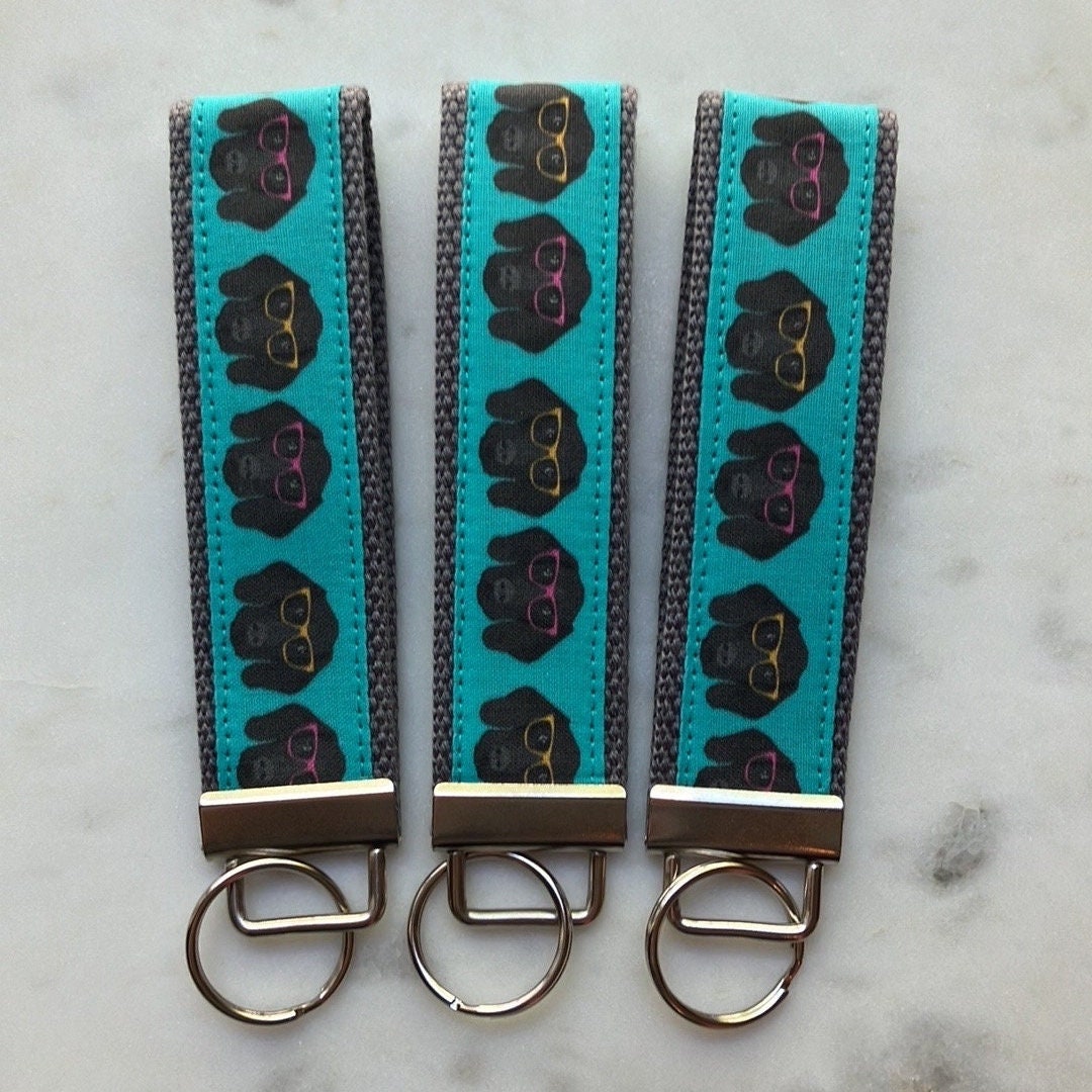 German Shorthaired Pointer GSP Dog in Glasses Key Fob Wristlet Keychain ...