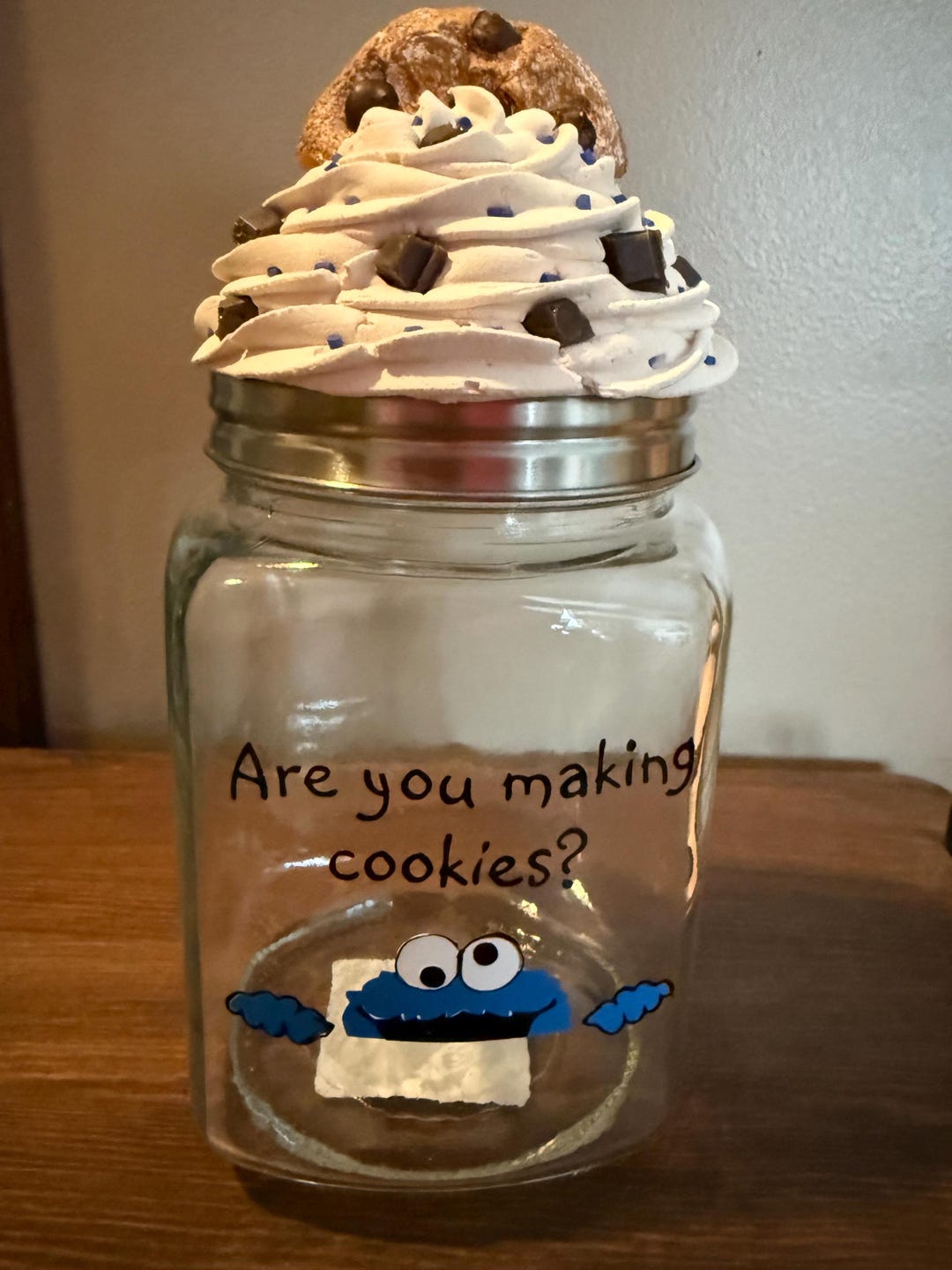 Fake Cookie Monster Candy or Chocolate Chip Cookie Jar With Fake ...