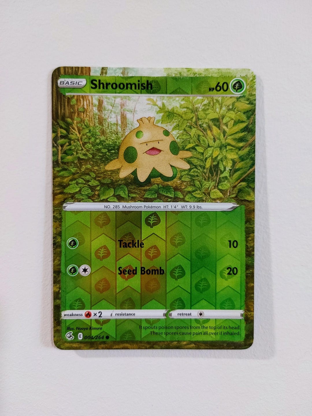 Shroomish Painted Pokemon Card Pokemon Wall Art, Custom Trading Card ...