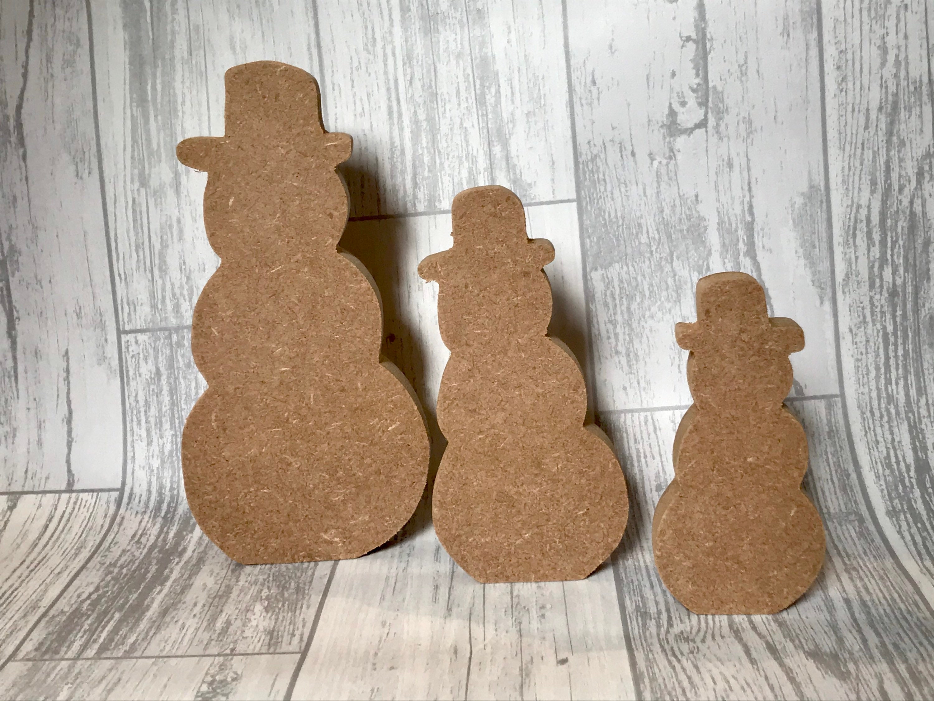 Snowman family freestanding MDF blank craft blanks handcut | Etsy