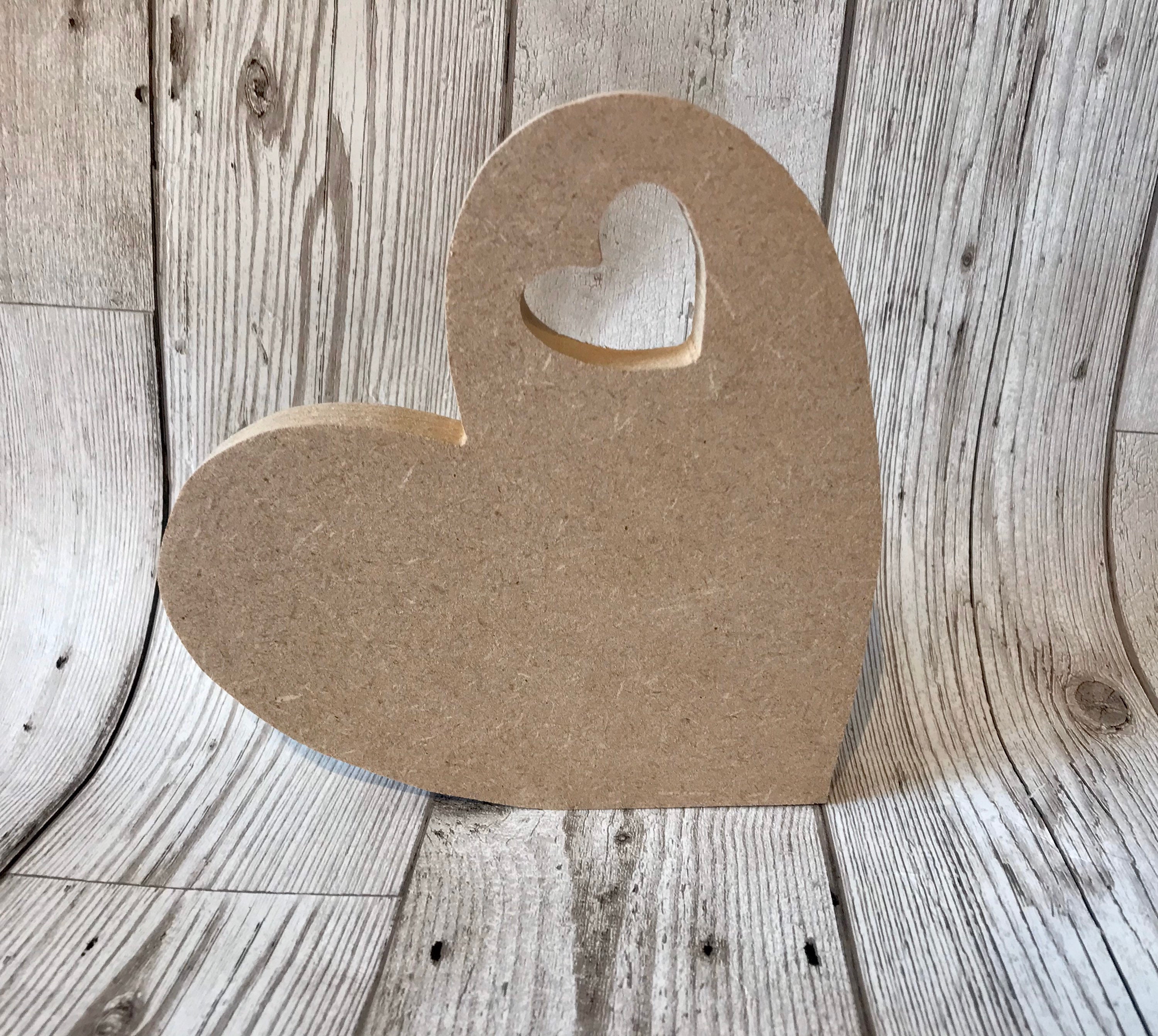 Heart Heart Hole Freestanding MDF Blank Craft Blanks | Etsy