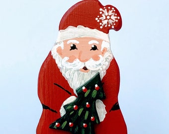 Wooden Standing Santa Claus With Bell Christmas Decor | Etsy