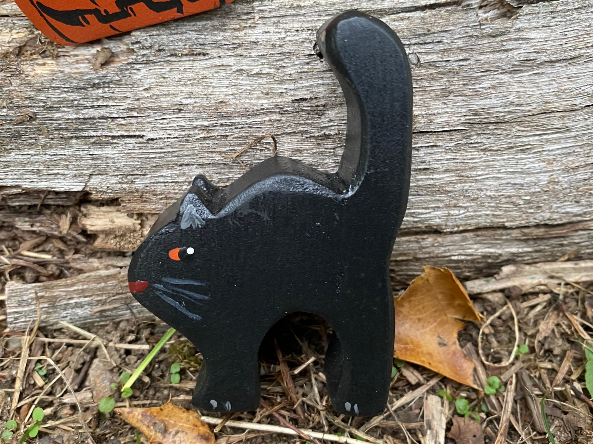 Black Cat and Jack-o-lantern Set 4 Pumpkins Halloween - Etsy