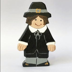 Wooden Fall Decor - Thanksgiving Pilgrim Set - Etsy