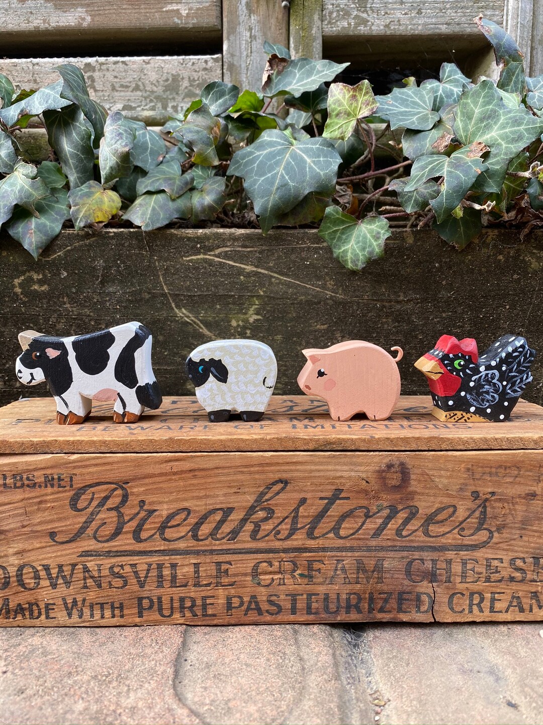 Small Set of 4 Farm Animals - Pig, Chicken, Cow, Sheep - Barnyard ...