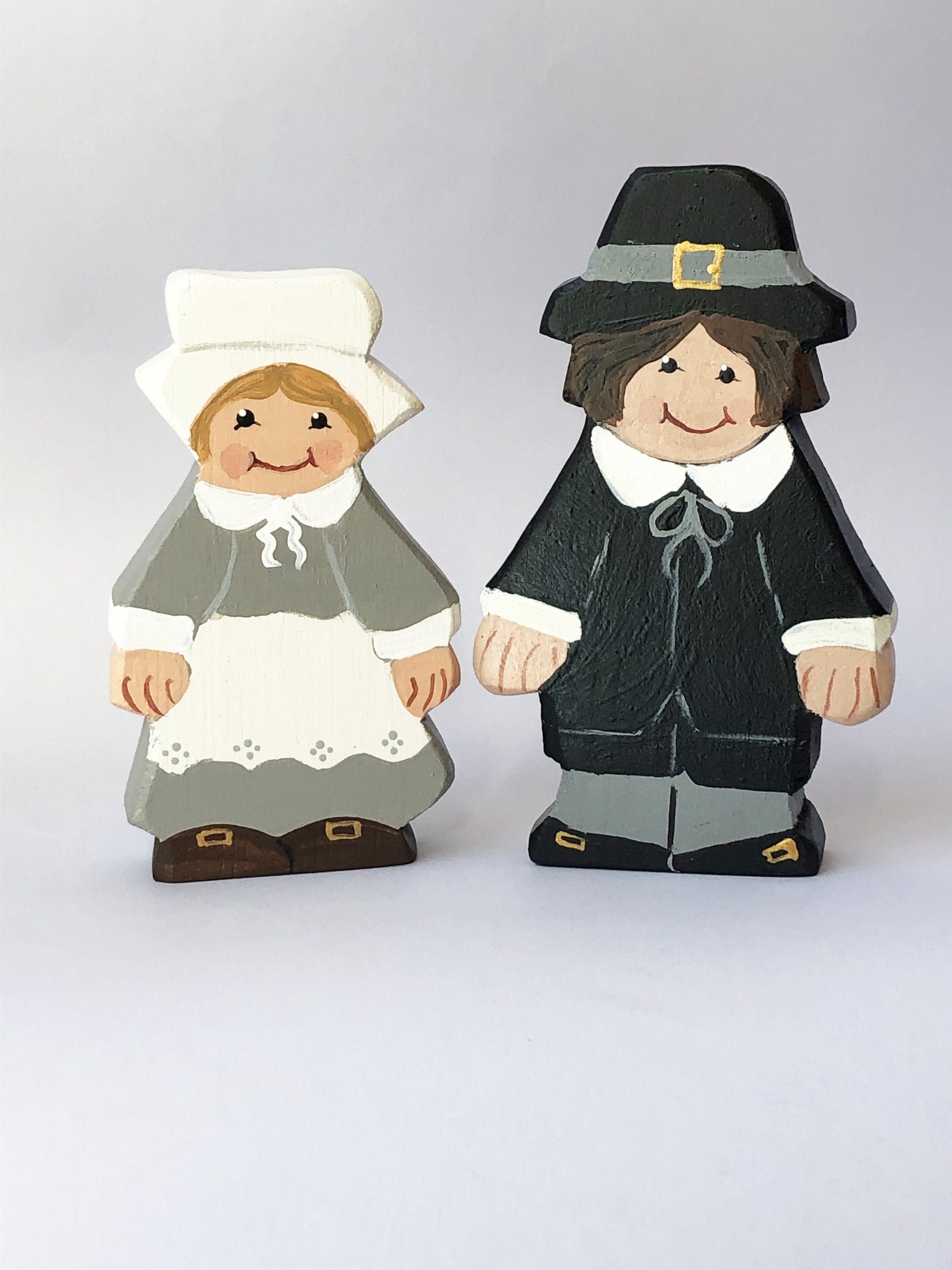 Wooden Fall Decor Thanksgiving Pilgrim Set - Etsy