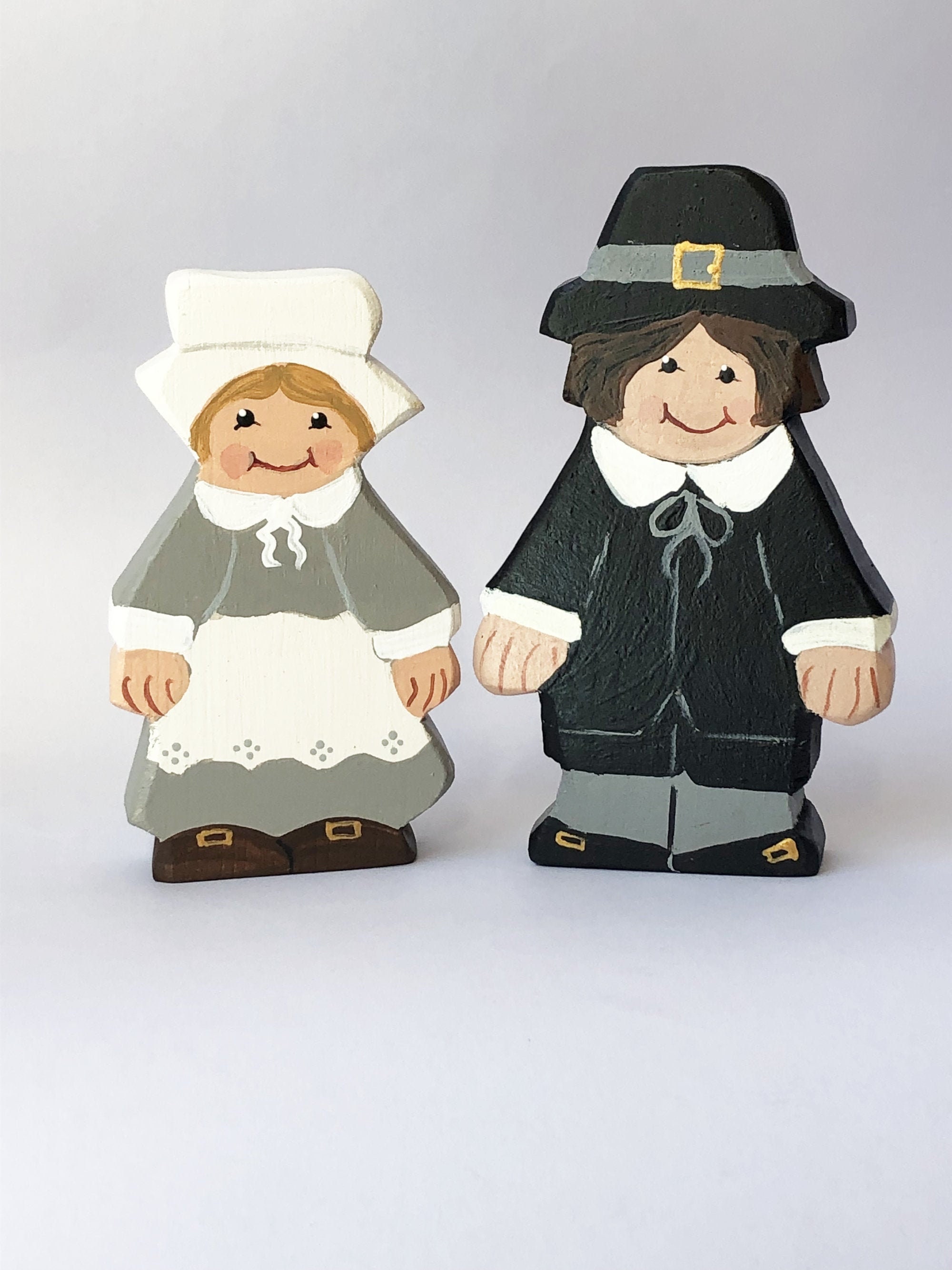 Wooden Fall Decor Thanksgiving Pilgrim Set - Etsy