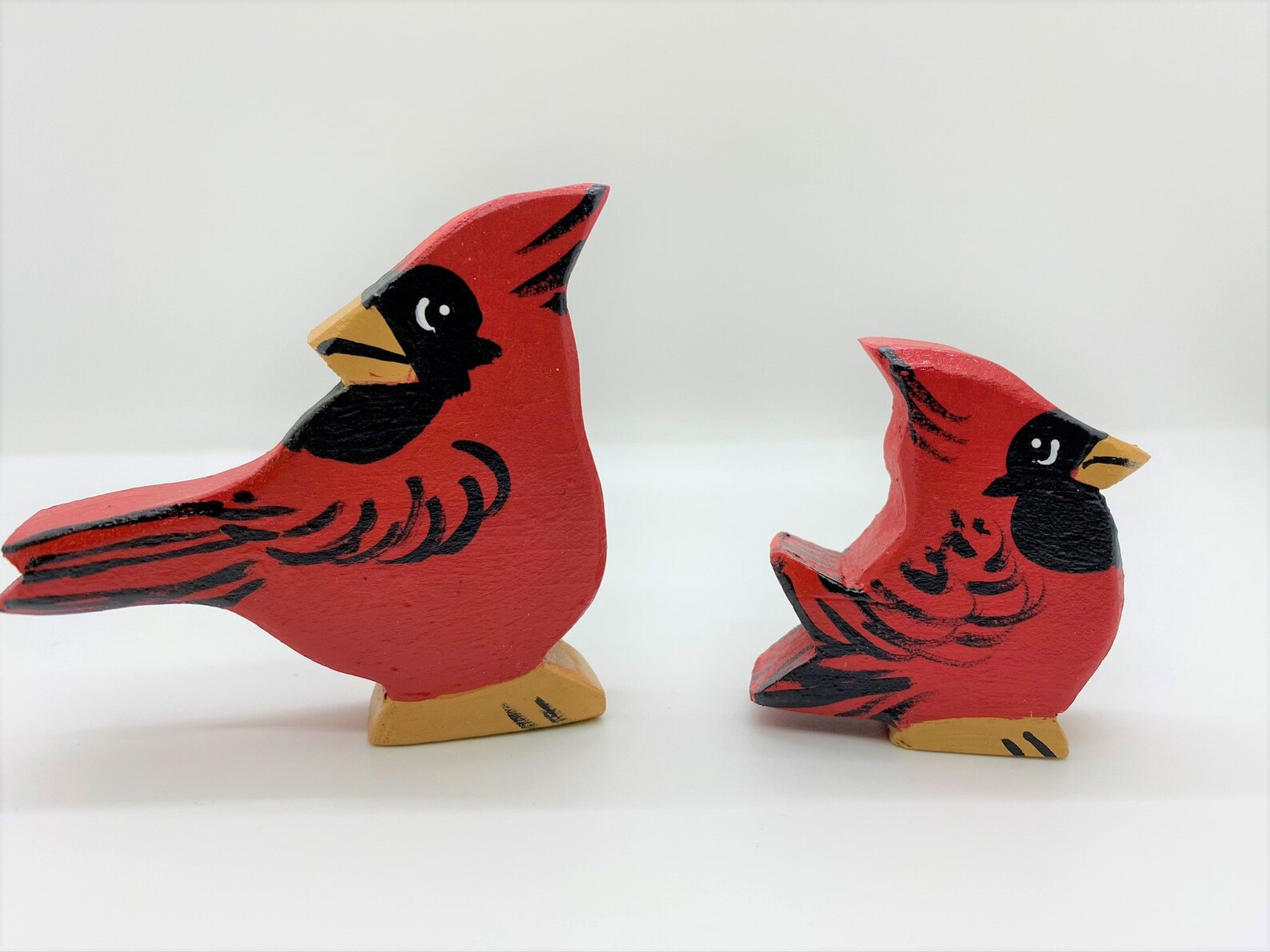 Set of Standing Wooden Cardinals Holiday Decor Cardinal - Etsy