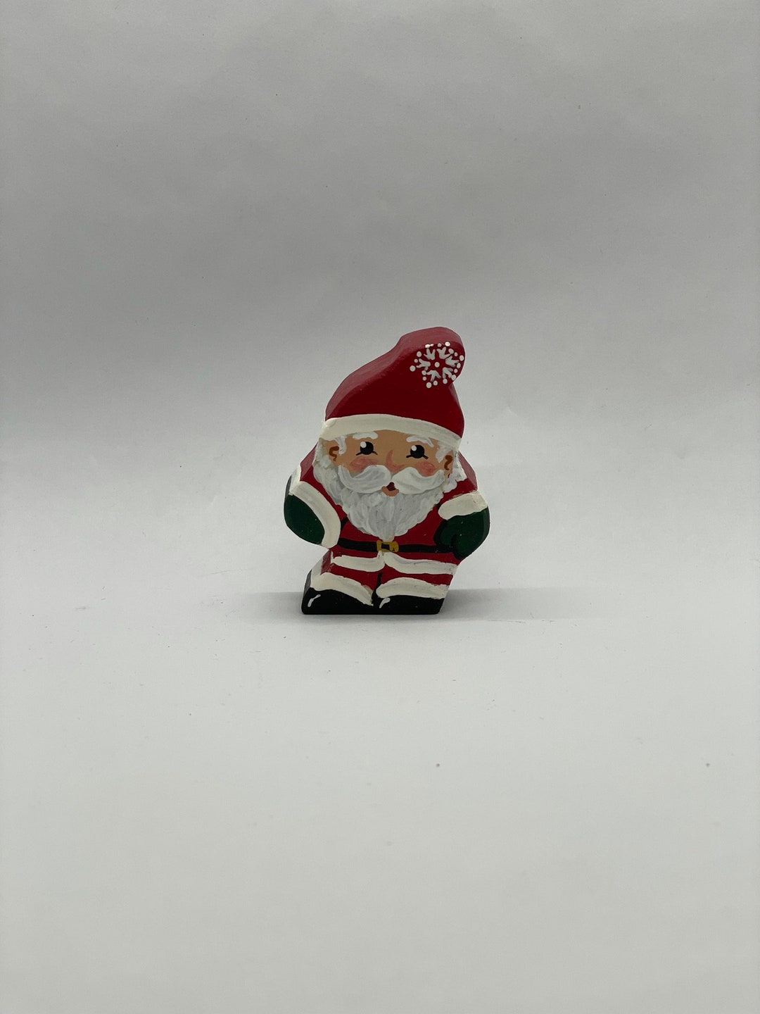 Tiny 2-1/2" Wooden Santa Claus - Christmas Decor - Etsy